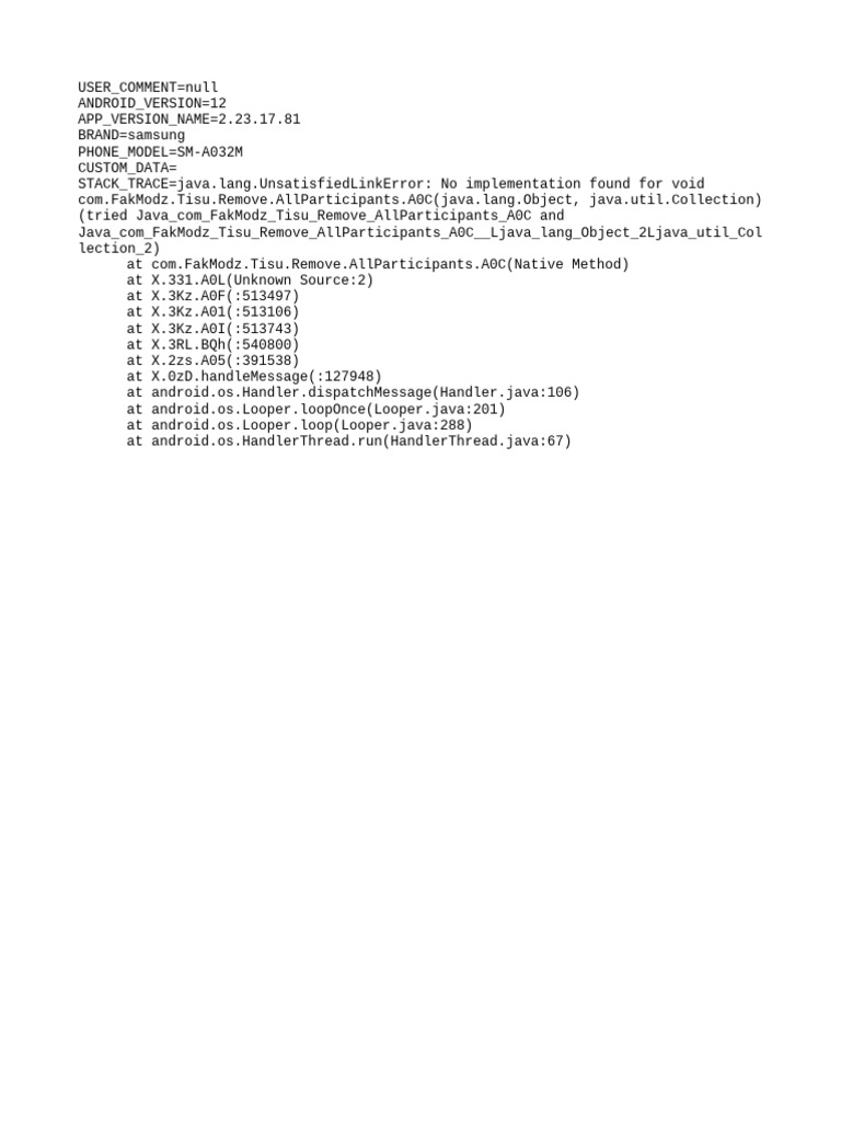 Com.whatsapp Crash Report | PDF