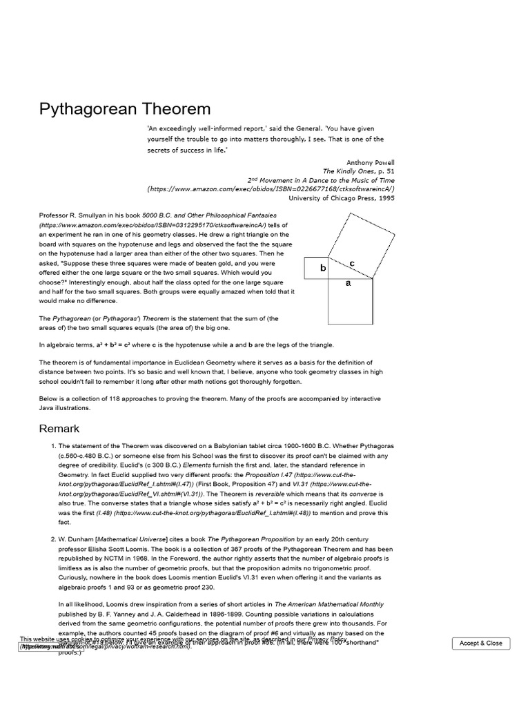 Pythagorean Theorem Explained | PDF | Trigonometric Functions | Circle