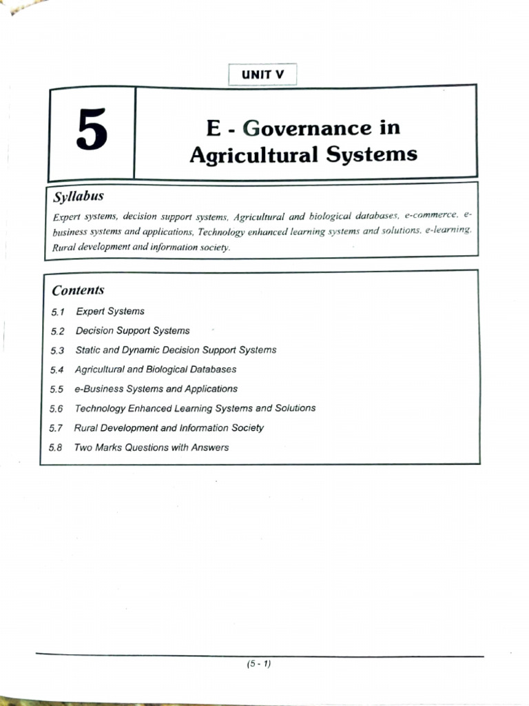 Unit 5 | PDF | Agriculture | Educational Technology
