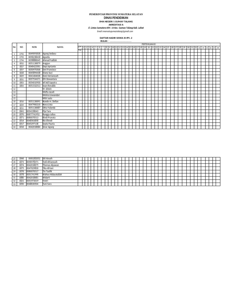 Absen_baru_2022 | PDF
