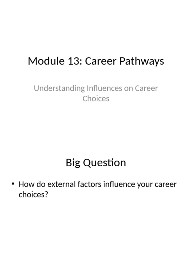 Module 13 Career Pathways Presentation | PDF