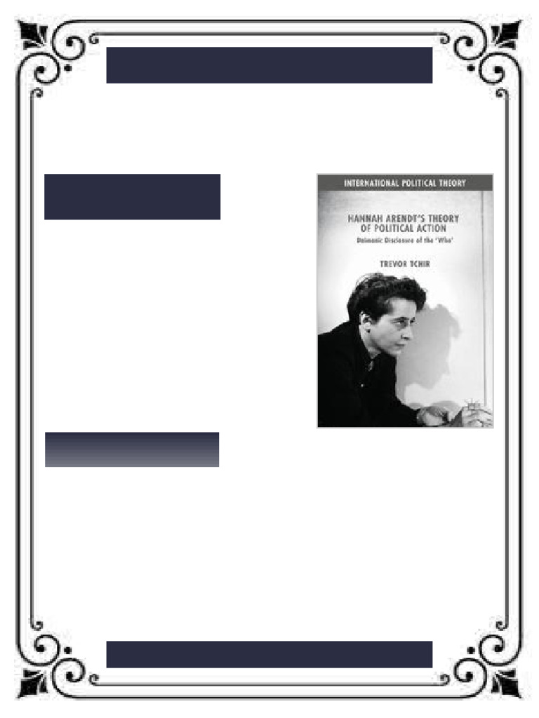 Hannah Arendt's Theory of Political Action: Daimonic Disclosure of the ...
