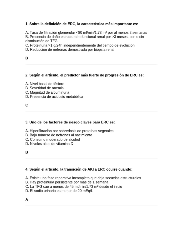 Examen Erc | PDF | Hipertensión | Enfermedades y trastornos