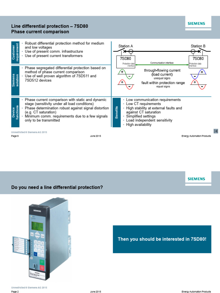 7SD8 Line Differential Protection 5.4 | PDF | Electrical Engineering ...
