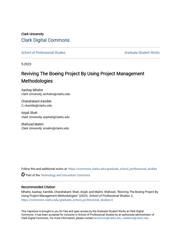 Reviving Boeing: Project Management Insights | PDF | Boeing | Goal
