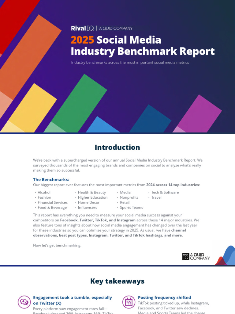 2025 Social Media Benchmark Insights | PDF