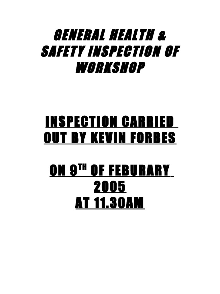 NEBOSH Sample Practicle Report | PDF | Occupational Safety And Health ...