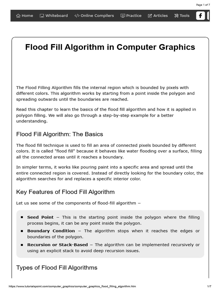 Flood Fill Algorithm in Computer Graphics | PDF | Software Engineering | Computer Engineering