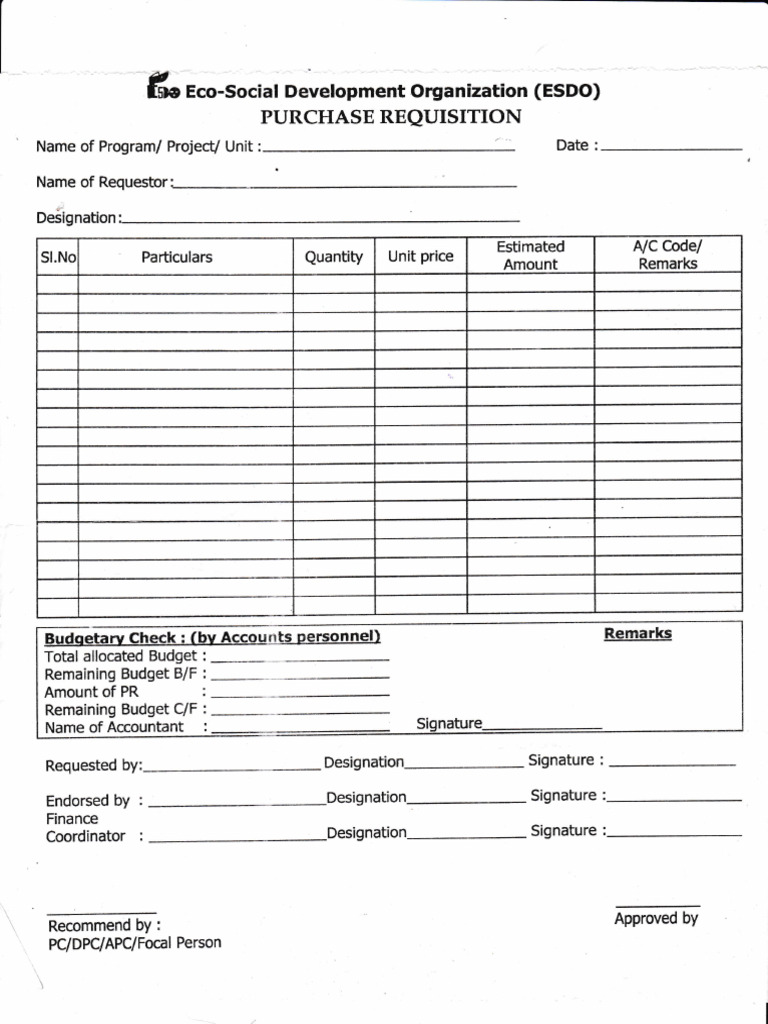 Purchase Requisition | PDF