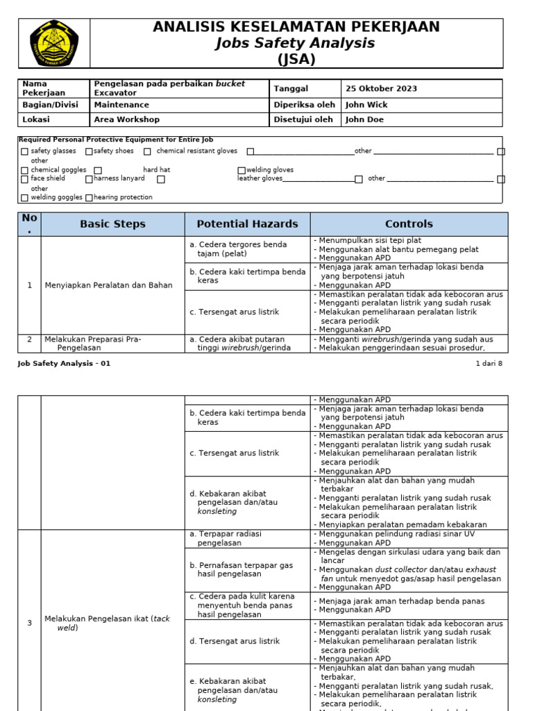 Contoh JSA | PDF