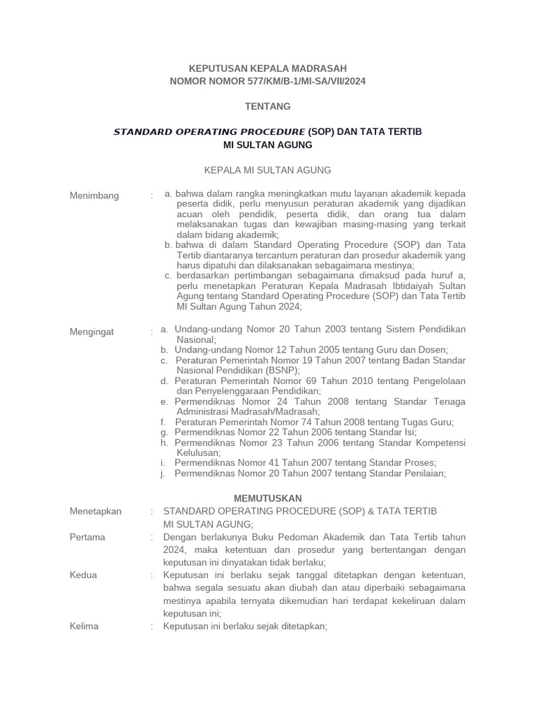 Contoh Draf Sop | PDF