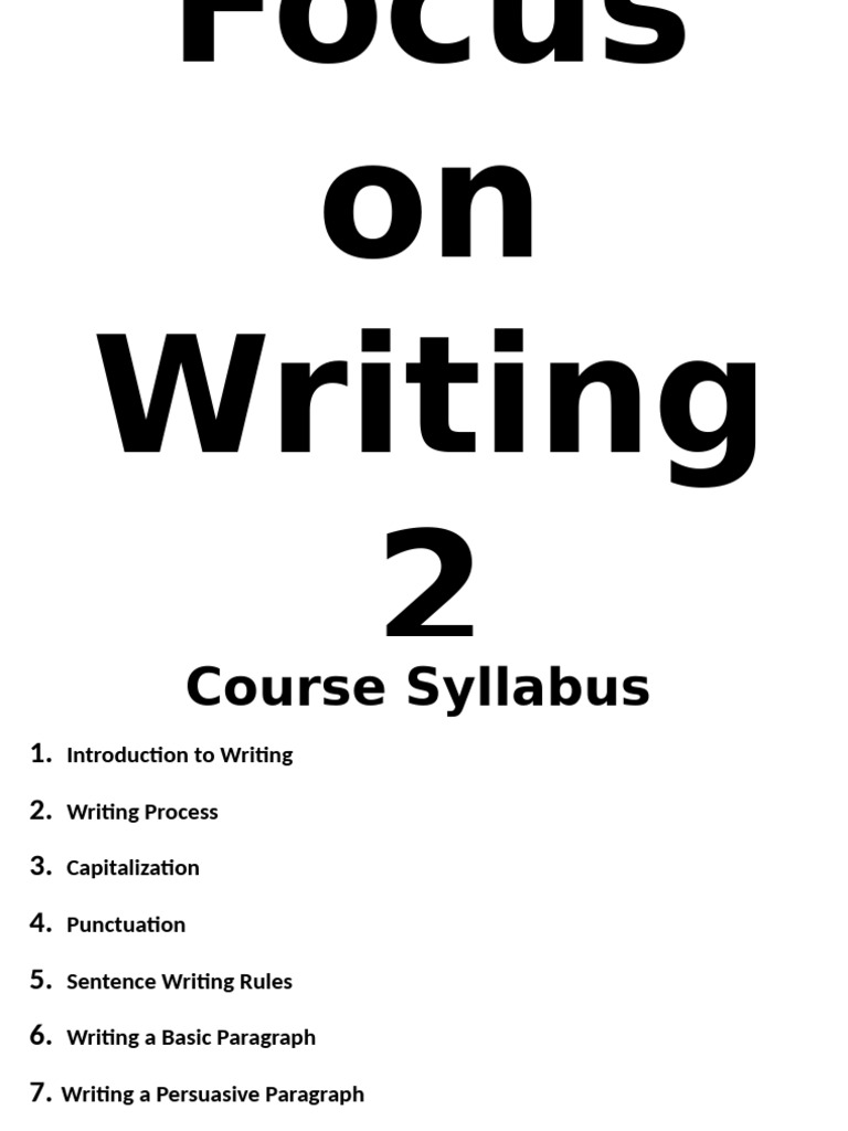 Focus On Writing 2 Updated 3 060822 PM - 862613 | PDF | Punctuation ...
