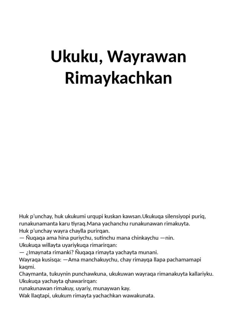 Ukuku Wayrawan | PDF