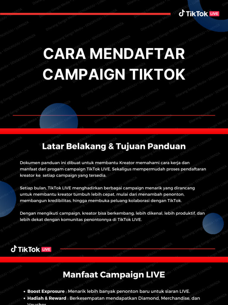 Panduan Campaigns TikTok LIVE & Agency | PDF
