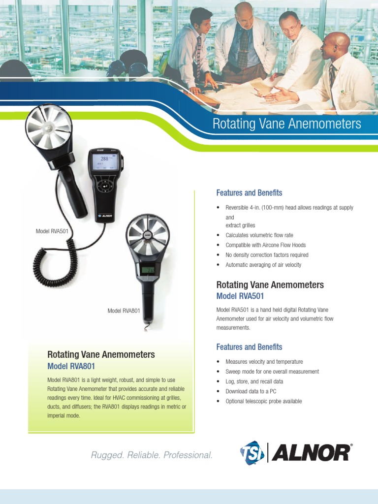 Rotating Vane Anemometers RVA501-801 Alnor | Duct (Flow) | Volume
