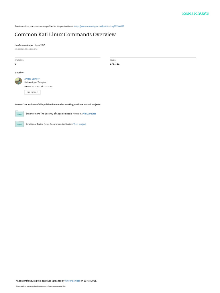 Common Kali Linux Command Overview | PDF | Computer File | Utility Software