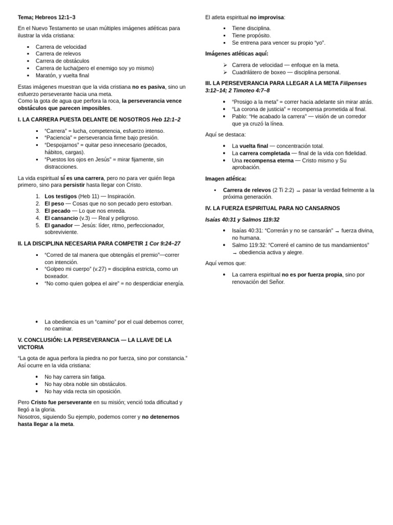 Carrera Espiritual: Perseverancia y Disciplina | PDF | Contenido bíblico