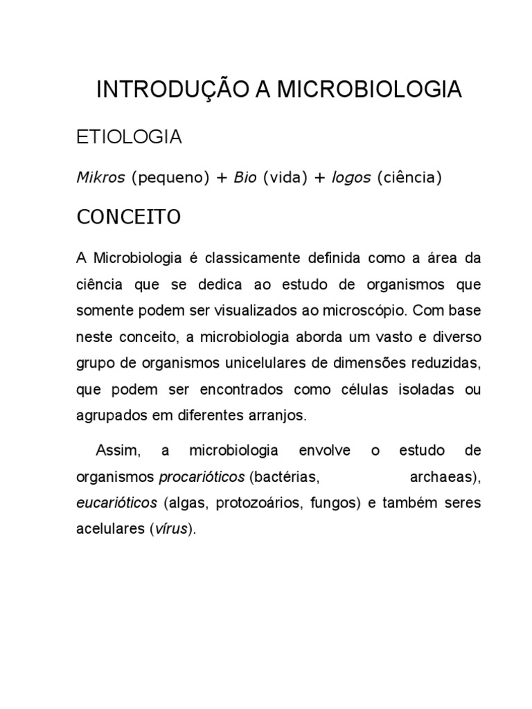 Introdução A Microbiologia | PDF | Archaea | Bactérias