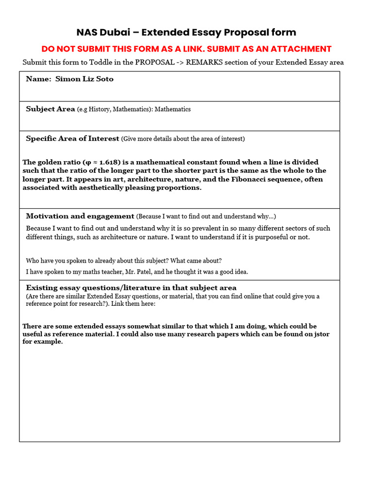 NAS EE Proposal Form Mathematics | PDF | Methodology | Science