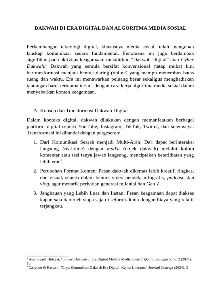 Dakwah Digital: Tantangan dan Peluang | PDF