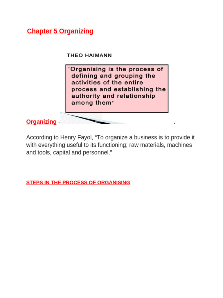 Chapter 5 Organising | PDF | Decentralization | Business