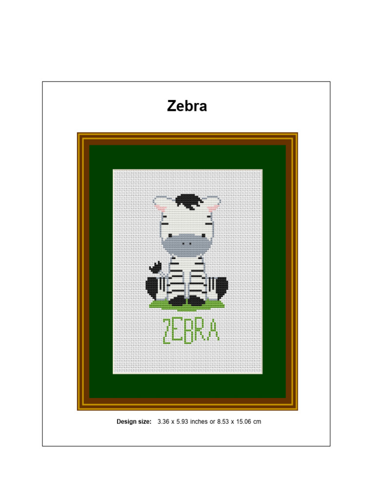 Zebra Cross Stitch Pattern | PDF