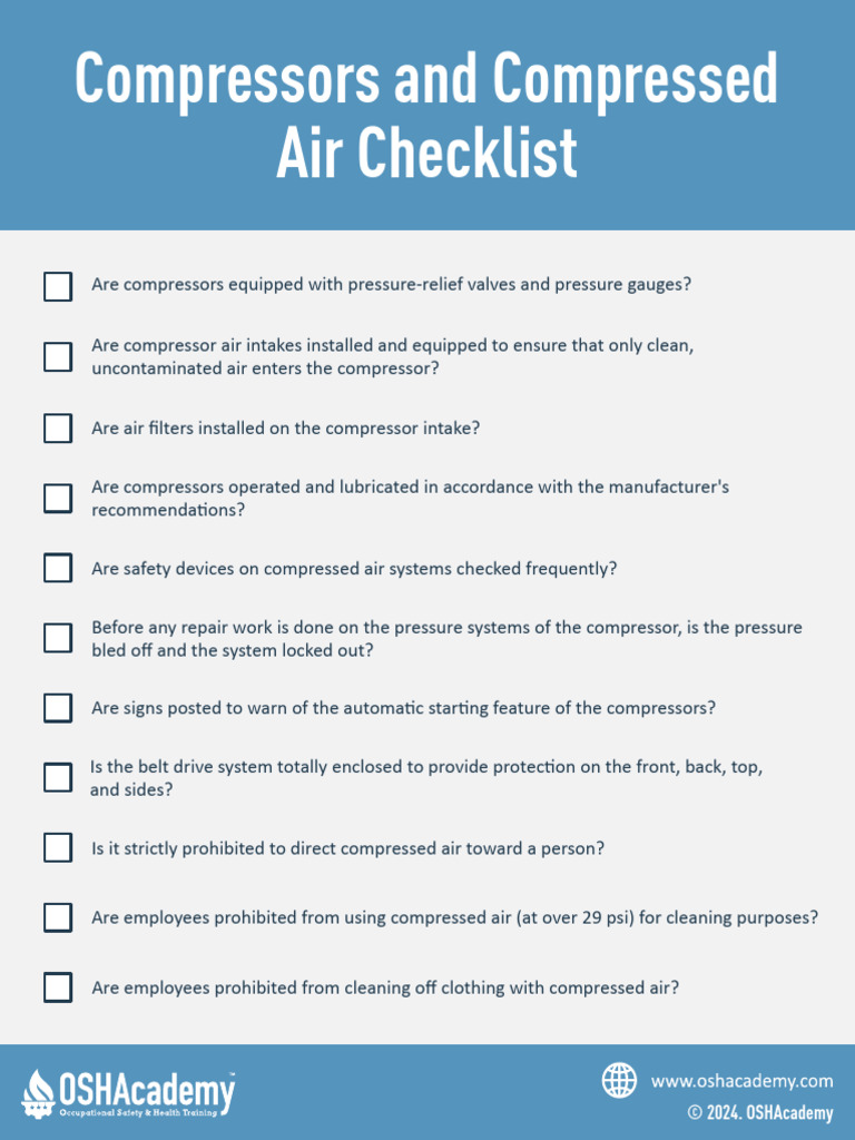 Compressed Air Safety Checklist | PDF