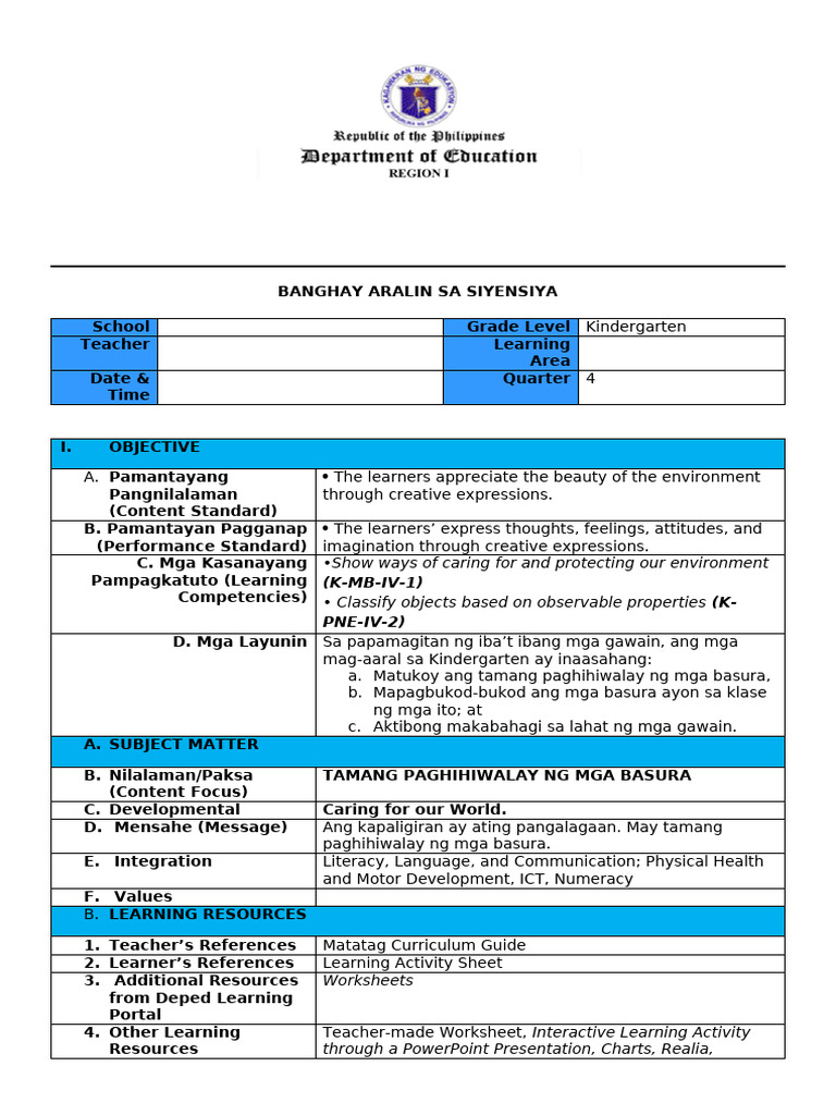 Lesson Plan-Q4 Week 5 Day 3 | PDF