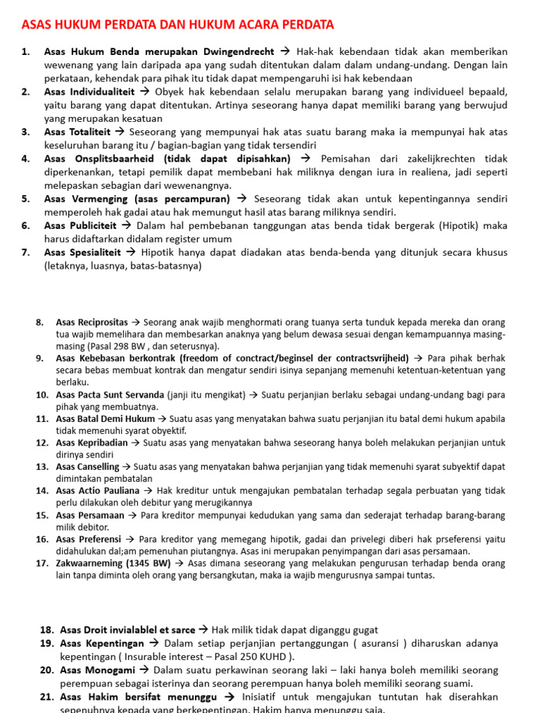 6. Asas Hukum Perdata dan Hukum Acara Perdata | PDF