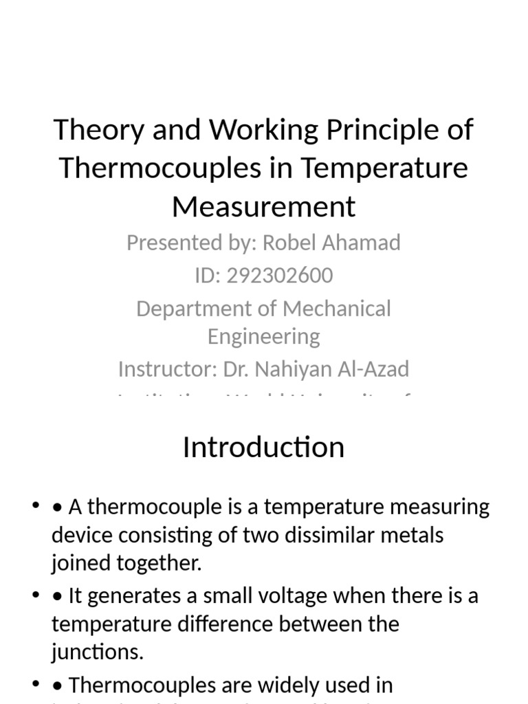 Thermocouples: Theory & Applications | PDF | Thermocouple | Electricity