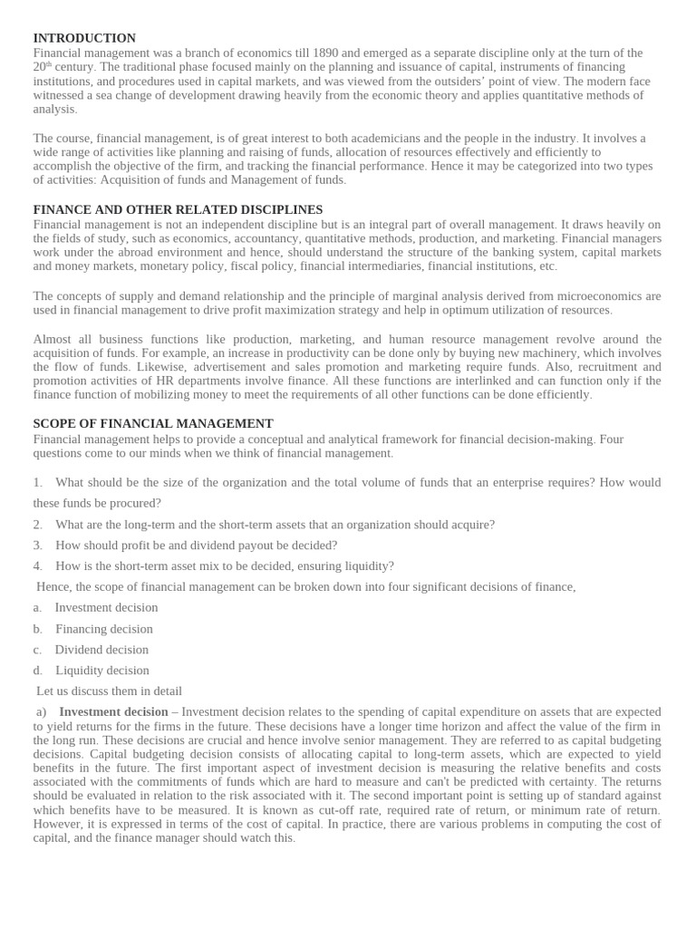 Finance Introd | PDF | Net Present Value | Cost Of Capital