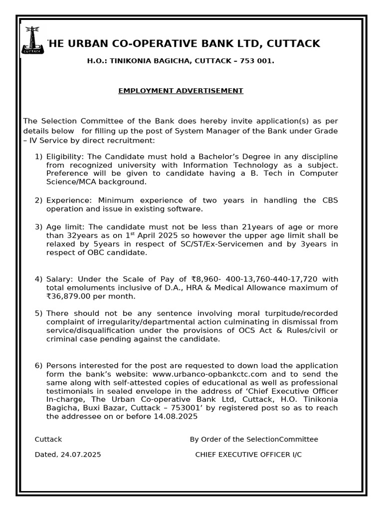 Employment Advertisement | PDF