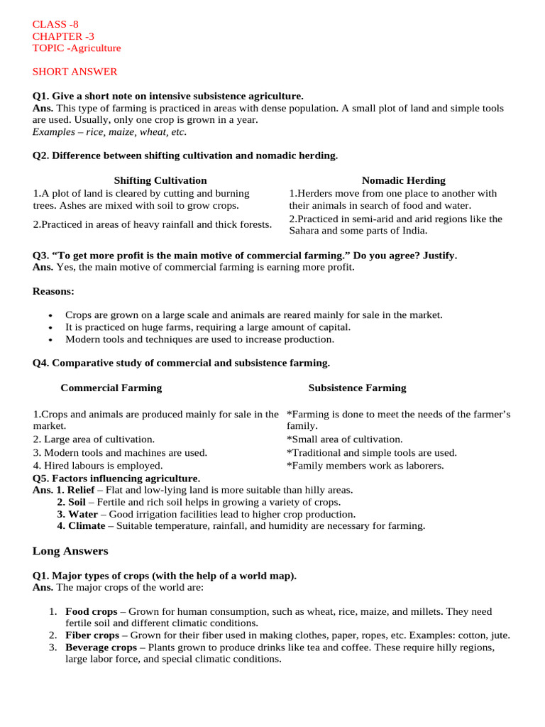 Agriculture and Judiciary Overview for Class 8 | PDF | Agriculture | Crops