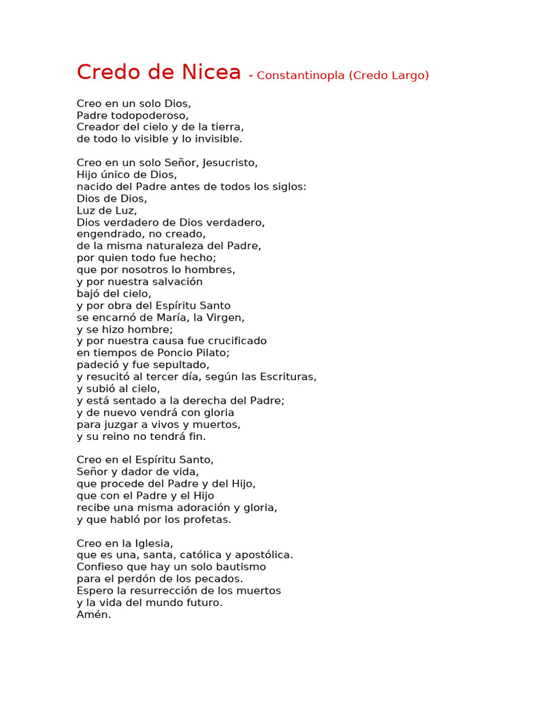 Credo de Nicea: Fe Cristiana Esencial | PDF