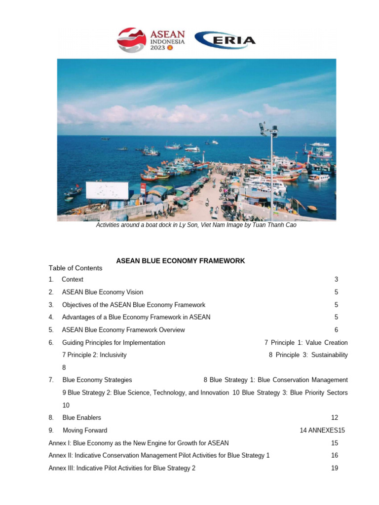 ASEAN Blue Economy Framework | PDF | Sustainability | Governance