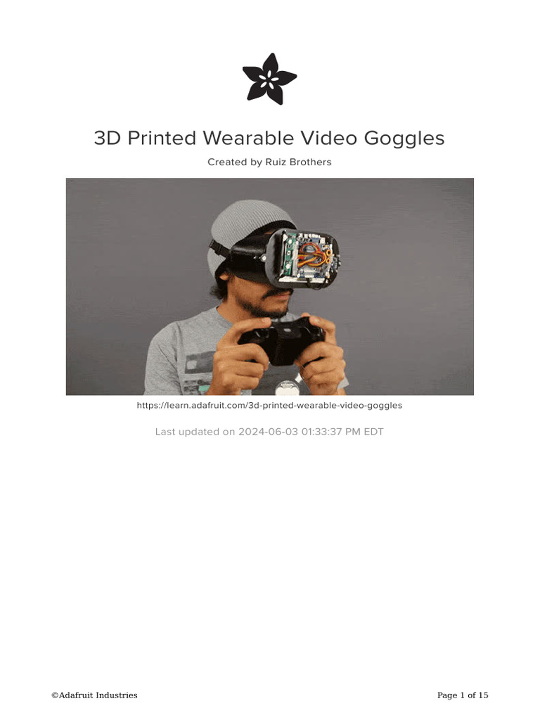 DIY 3D Printed Video Goggles Guide | PDF | Screw | Equipment