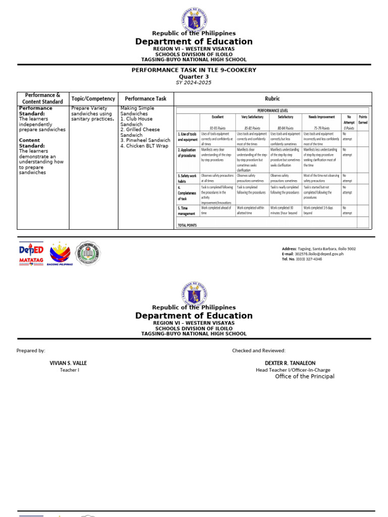 Performance Task 7 12 | PDF | Soup | Food And Drink Preparation