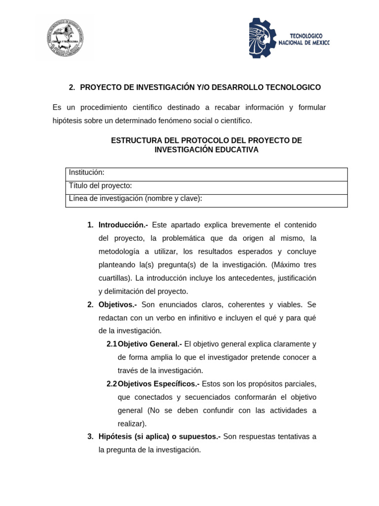 Proyecto de Investigaci - N y Desarrollo Tecnol - Gico | PDF ...