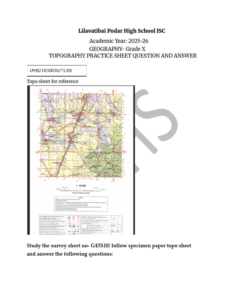 Grade X Geography Topography Q&A Sheet | PDF | Topography | Geography