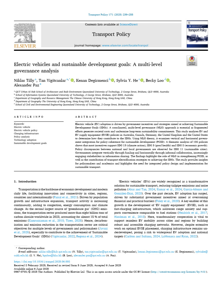 Electric Vehicles and Sustainable | PDF | Electric Vehicle | Policy