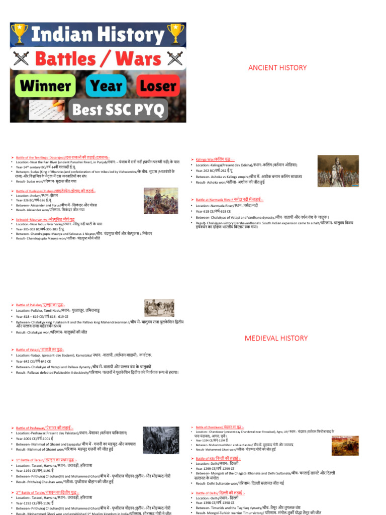 Battles - Indian History (Video PPT) 2 | PDF