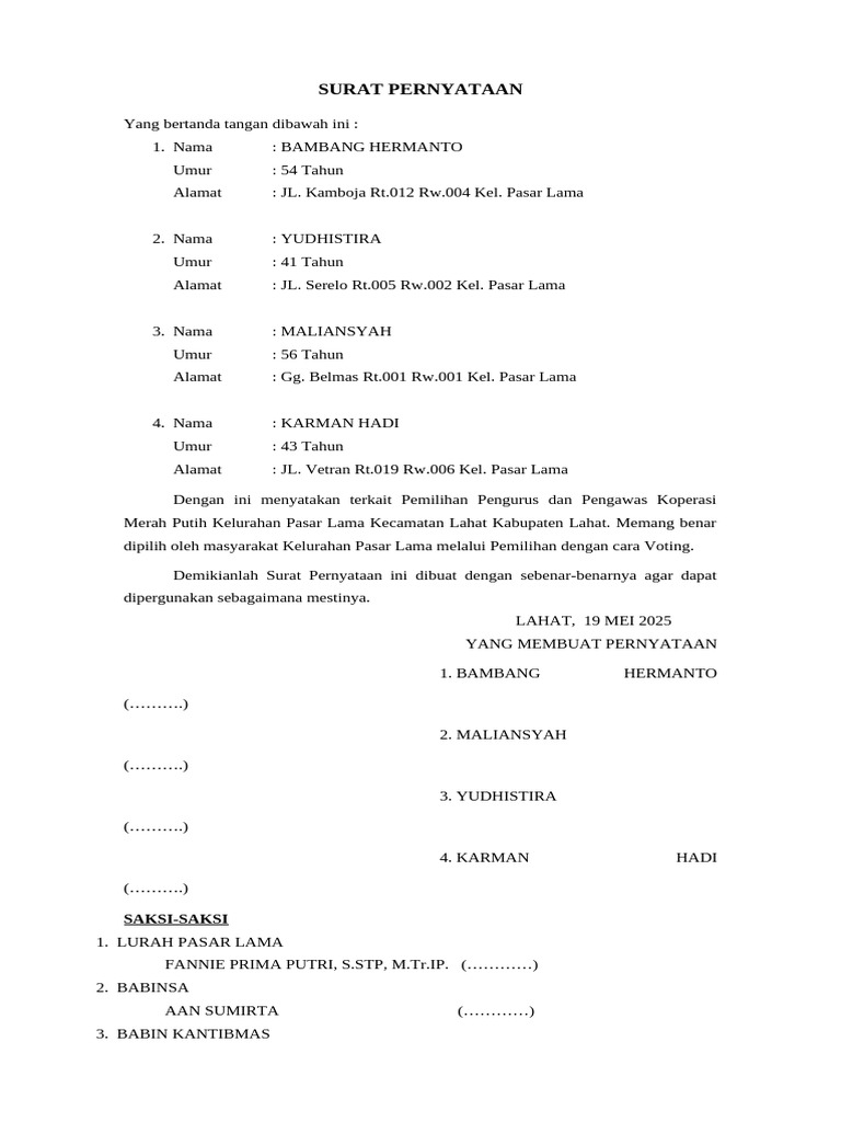 Surat Pernyataan Merah Putih | PDF