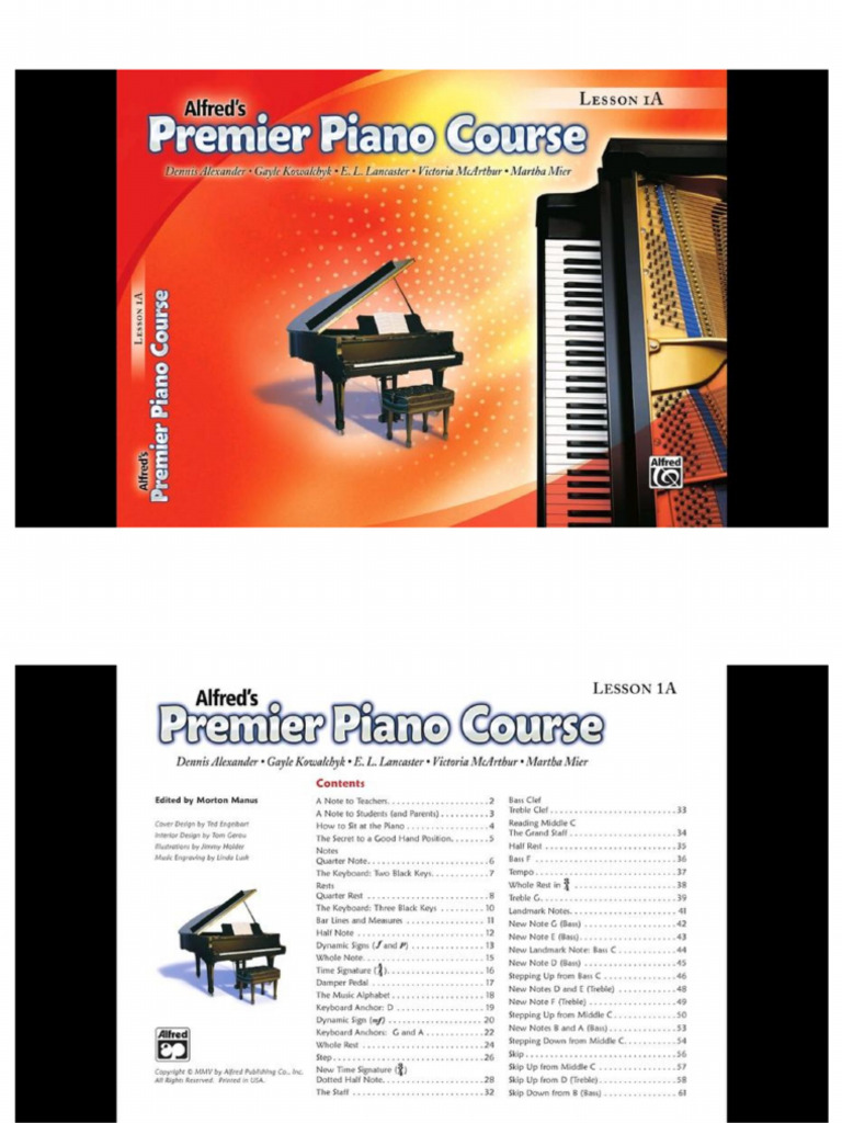 Alfred's Lesson .1A - Premier Piano Course | PDF