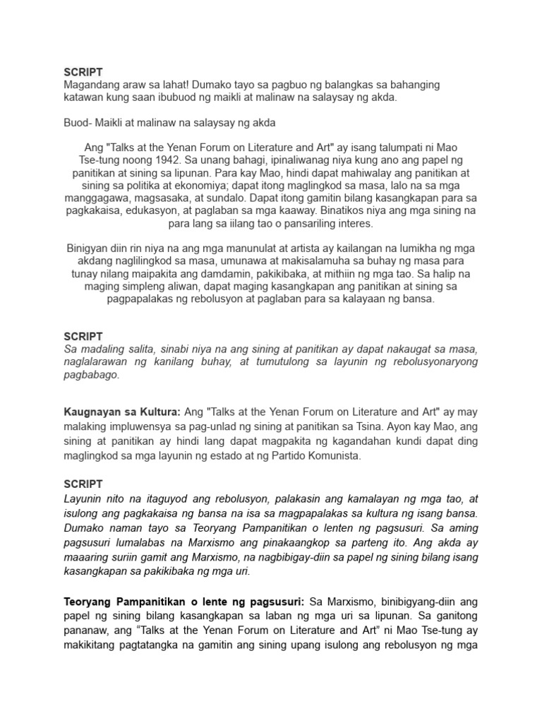 Talks at The Yenan | PDF