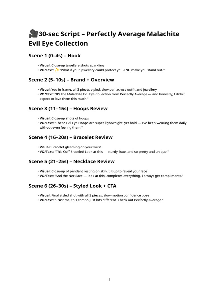 Malachite Evil Eye Script | PDF