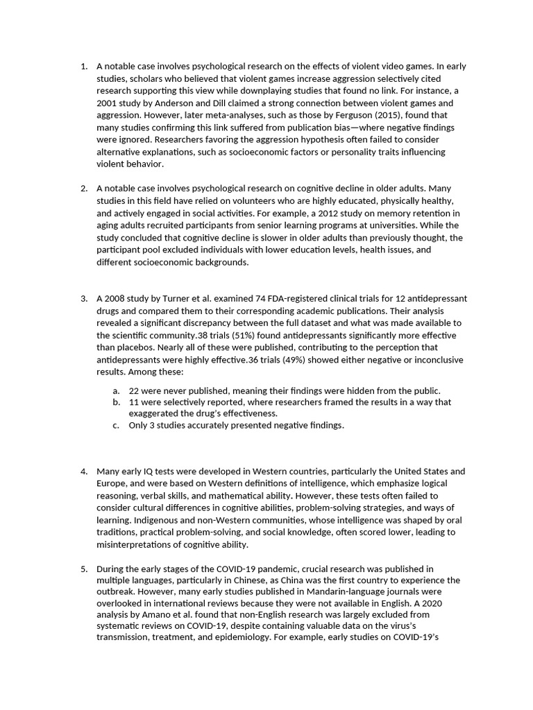 Case Studies On Biases in Academic Writing | PDF | Aggression ...
