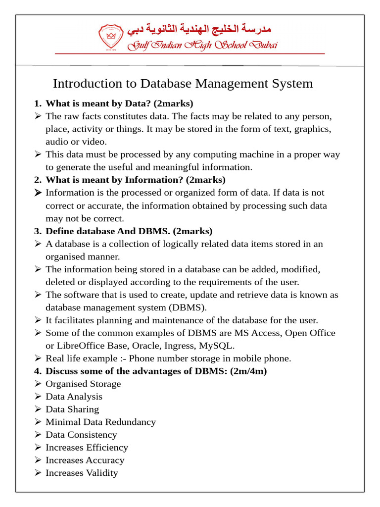 Introduction To Database Management System | PDF | Relational Database | Relational Model
