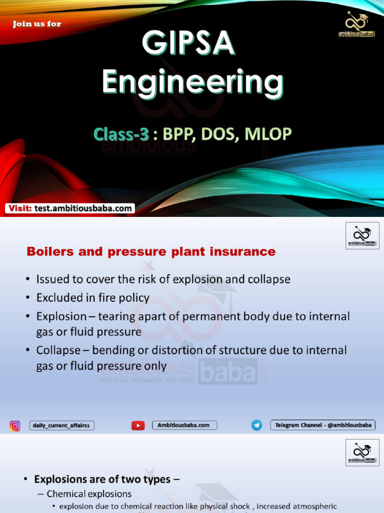 Engineering Insurance Part 3 BPP DOS ALOP PDF | PDF