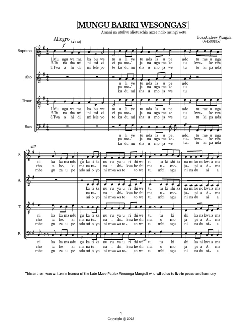 Wesonga Anthem | PDF