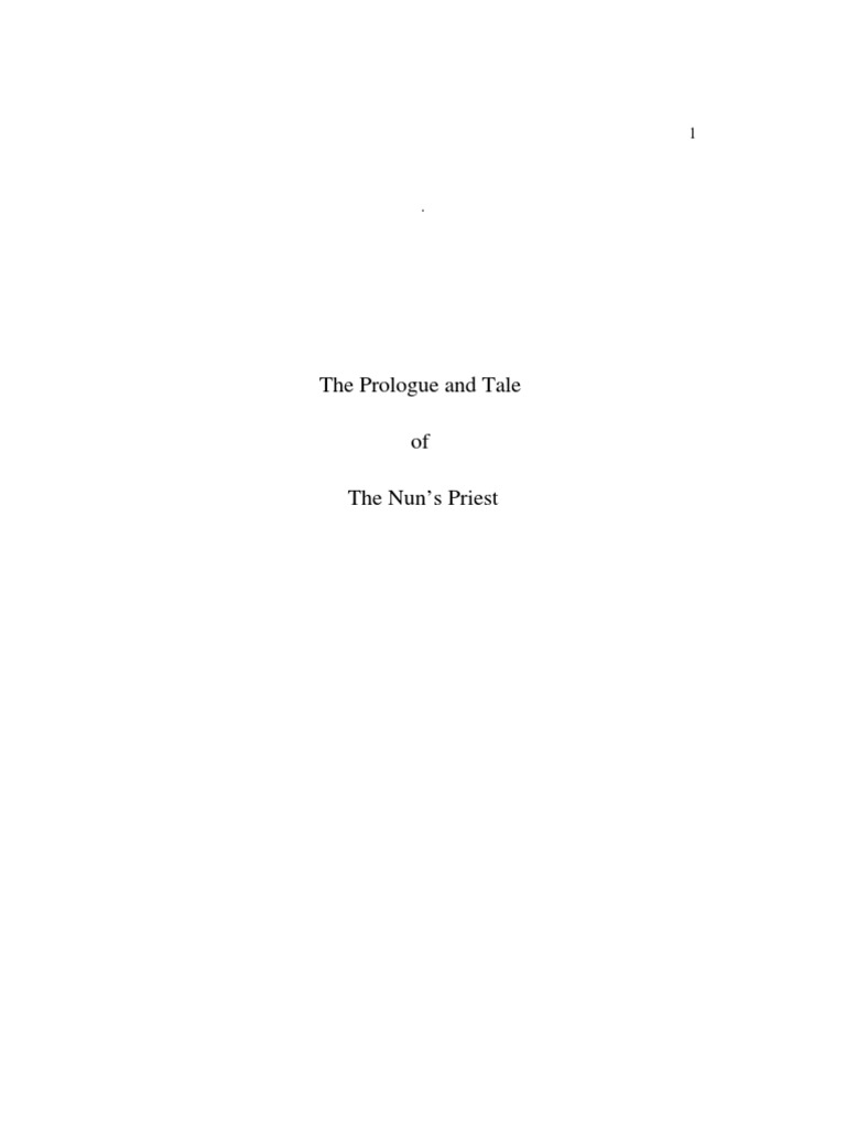 Summary of The Nun's Priest's Tale | PDF